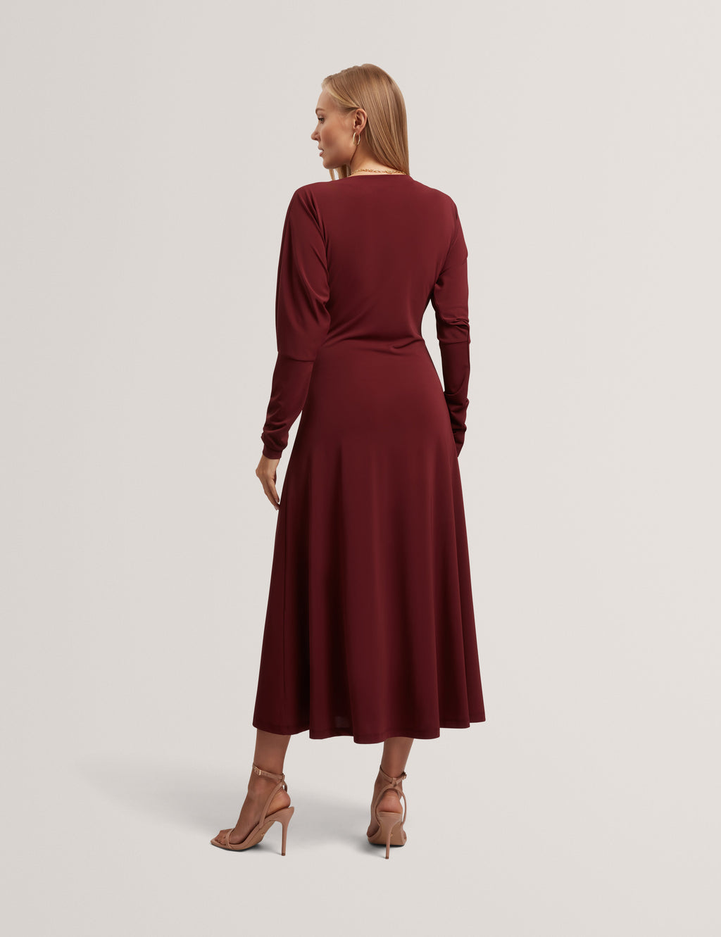 Ralhaa Wrap Jersey Midi Dress Oxblood