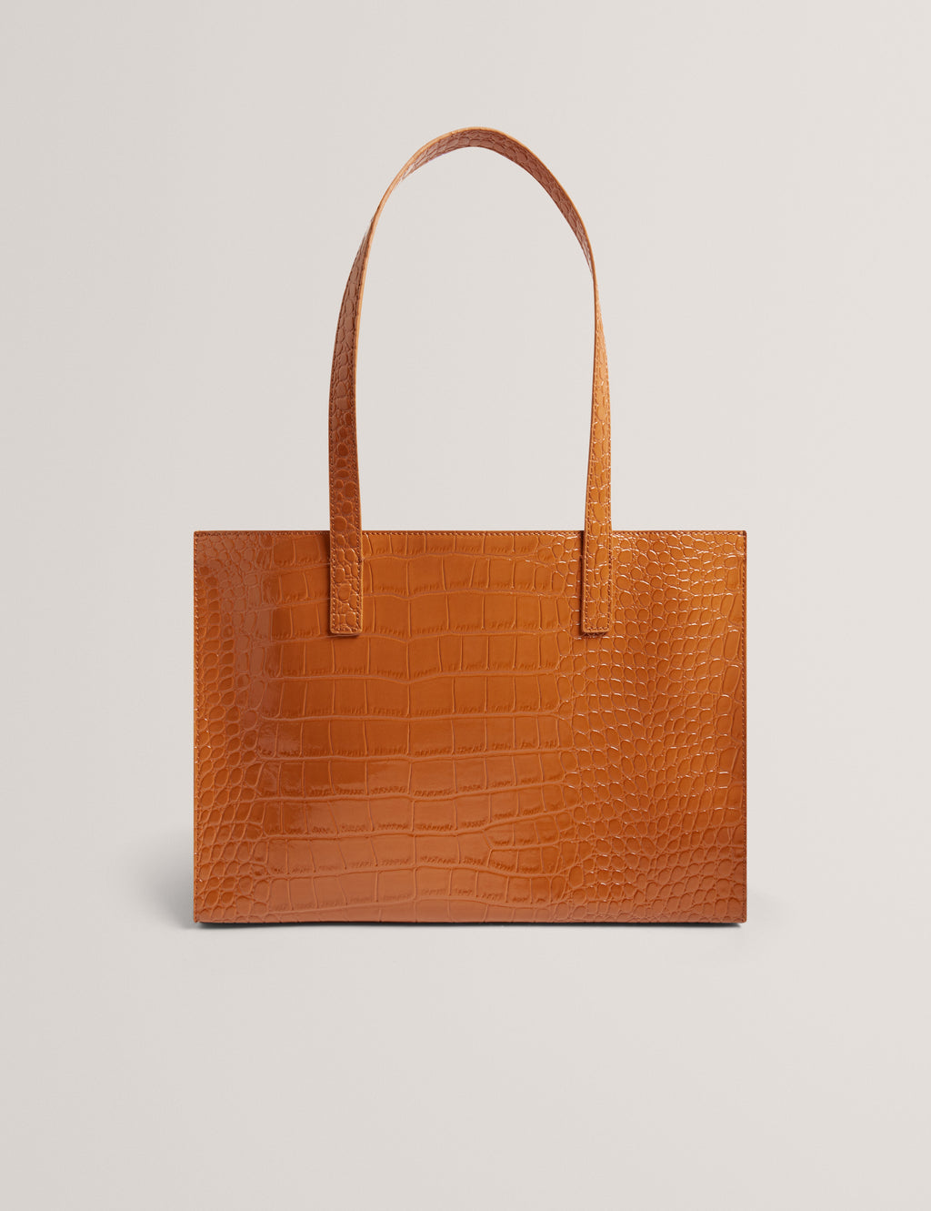 Welona Croc Effect Elongated Icon Bag Tan