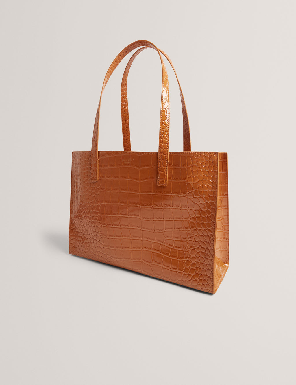 Welona Croc Effect Elongated Icon Bag Tan