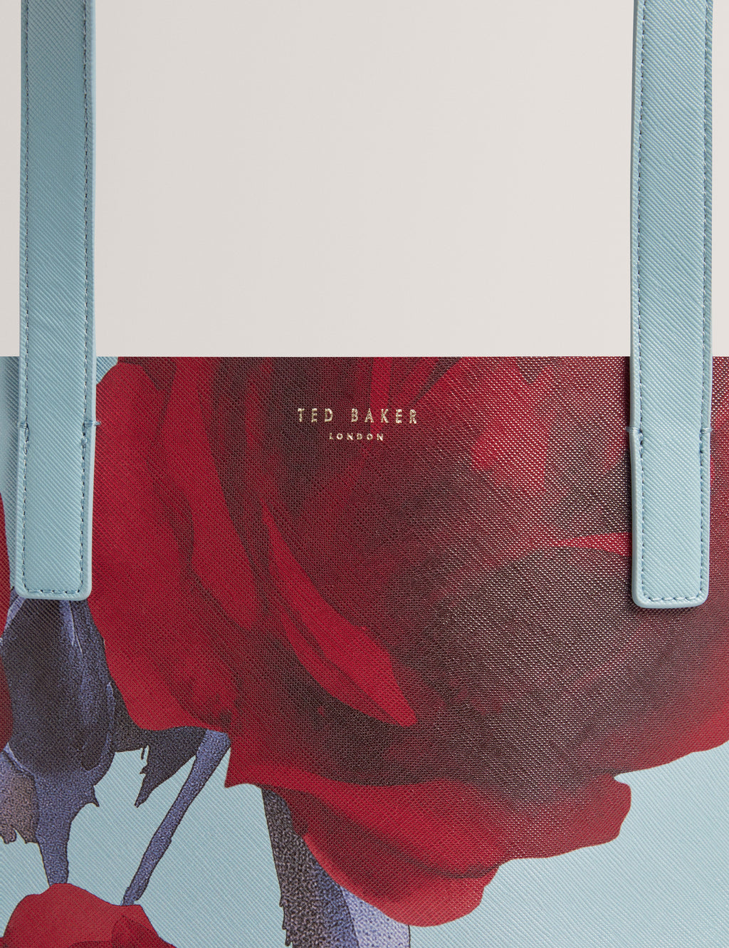 Elyanaa Elongated Rose Print Icon Bag Mid-Blue