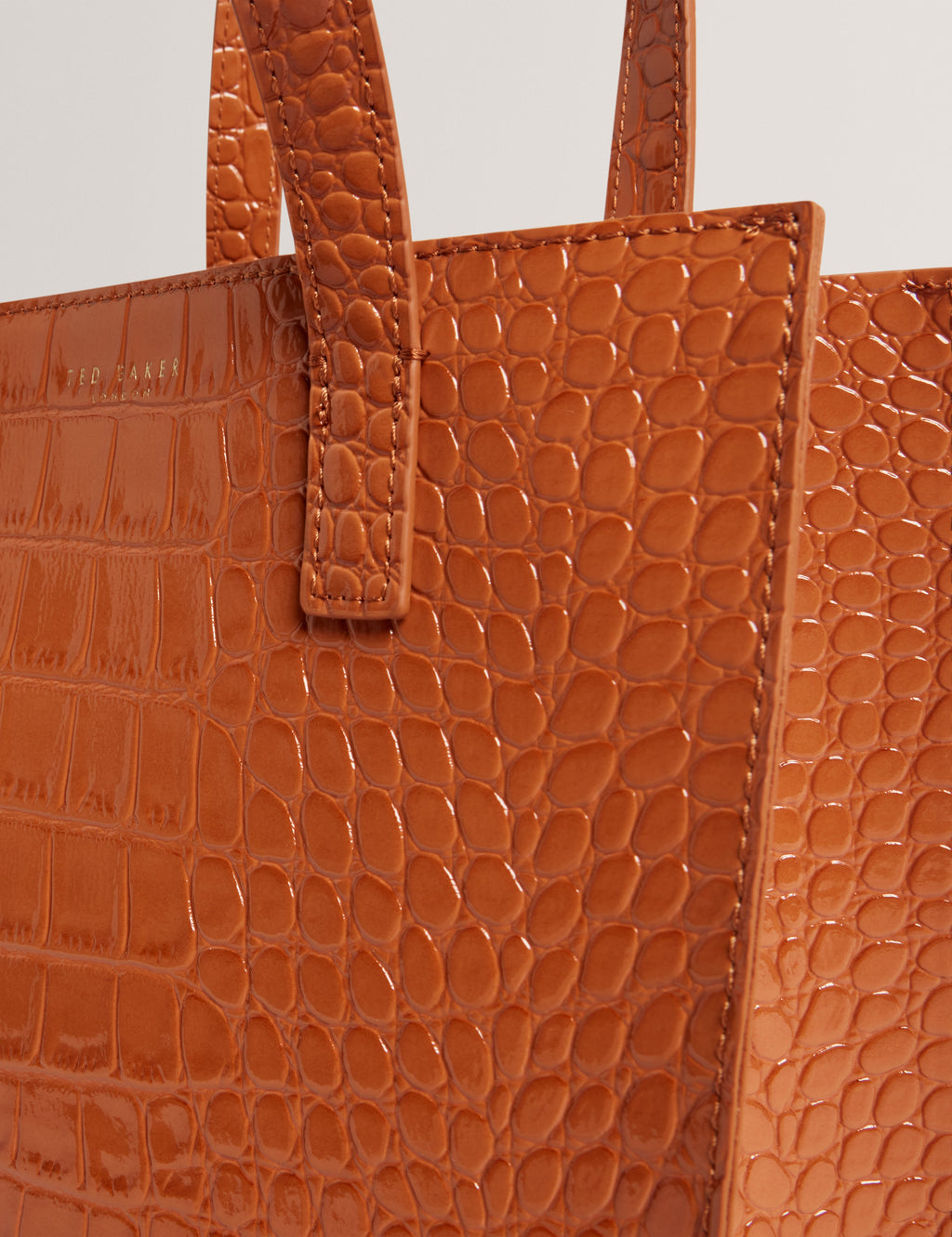 Wenonaa Croc Effect Small Icon Bag Tan