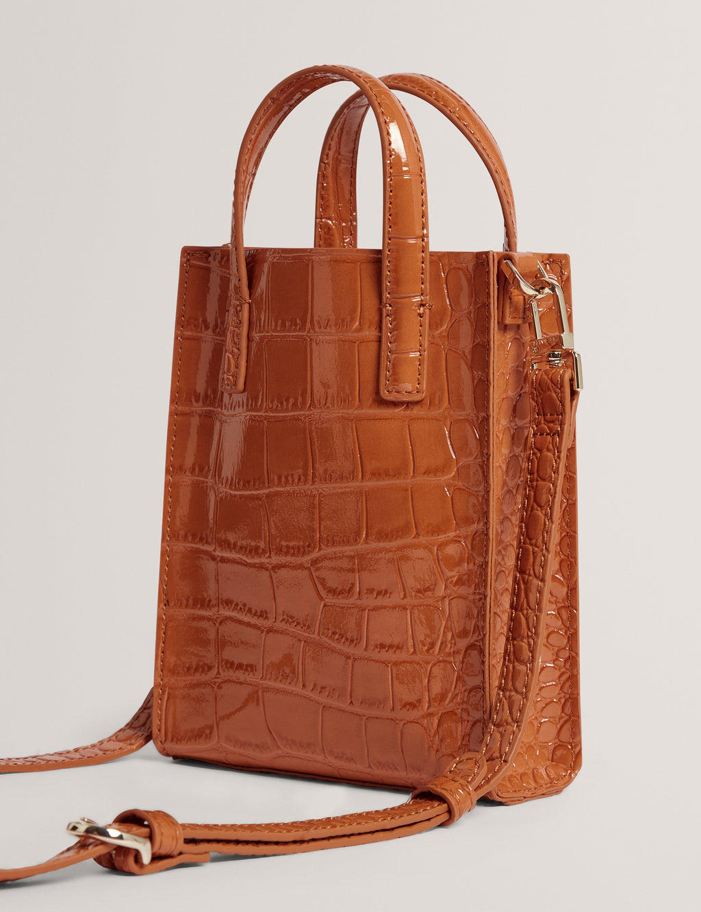 Wenissa Croc Effect Small Icon Bag Tan