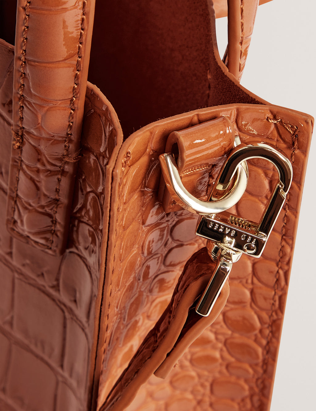 Wenissa Croc Effect Small Icon Bag Tan