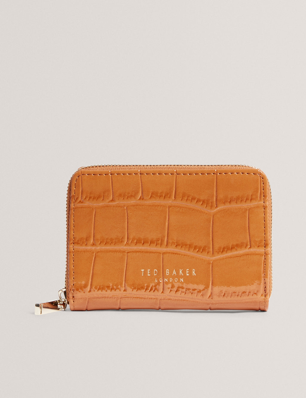 Varlee Croc Effect Small Zip Around Wallet Tan