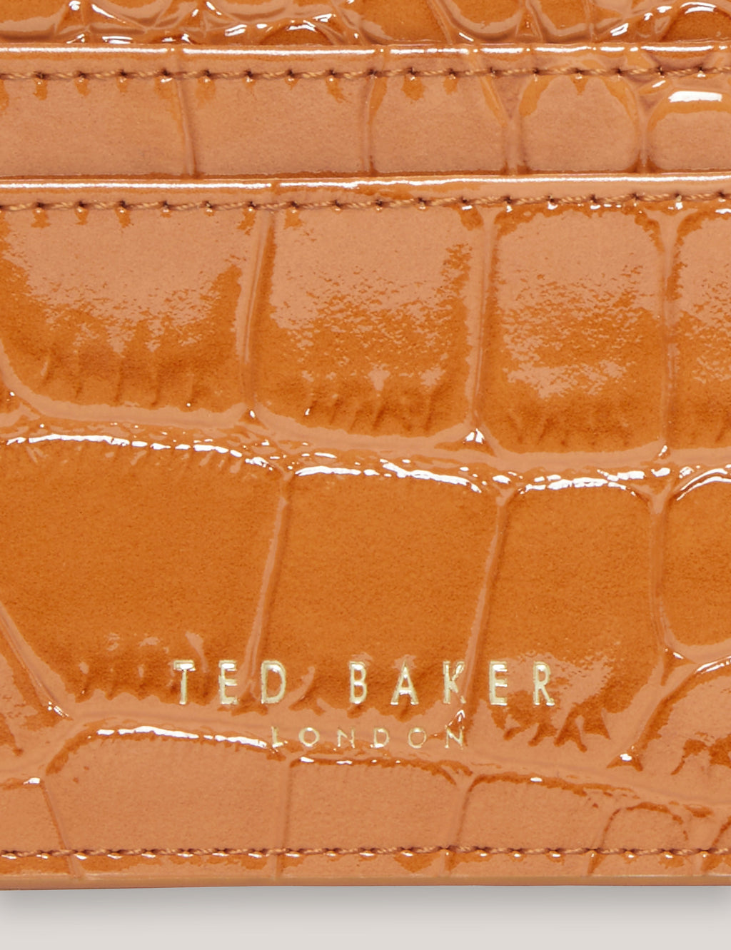 Varenya Croc Effect Card Holder Tan