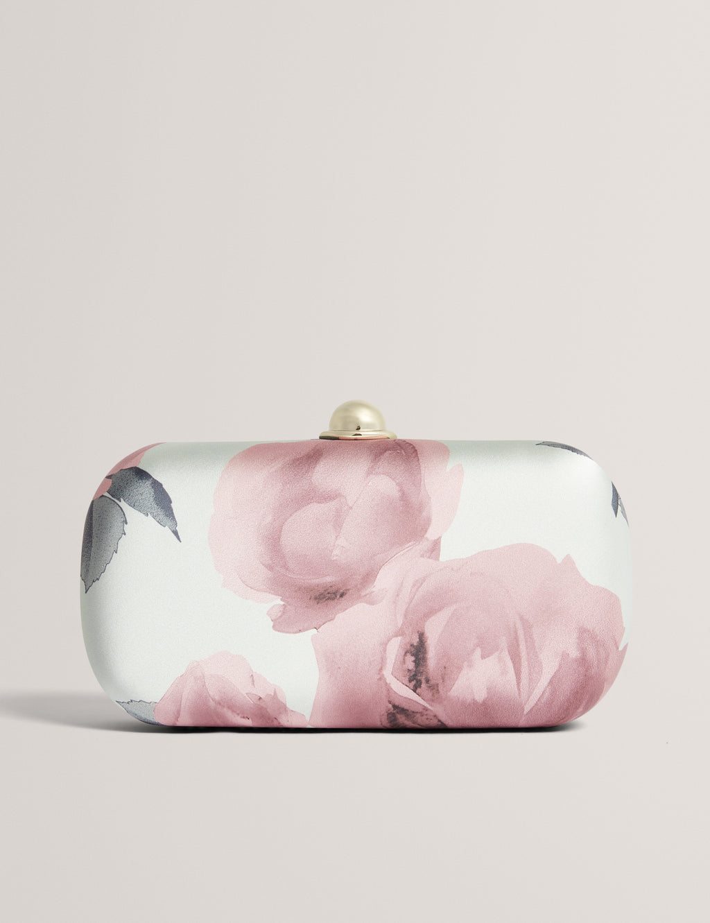 Lizela Floral Printed Hard Box Clutch Lt-Green